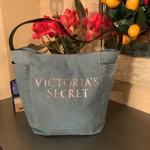 Victoria's Secret | Bags | Victorias Secret Denim Blue Tote 2 Deep ...